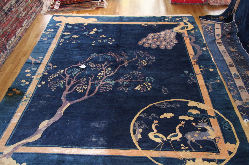 CHINESE 8X11 WOOL, 90 LINE GREEN – exotic rug